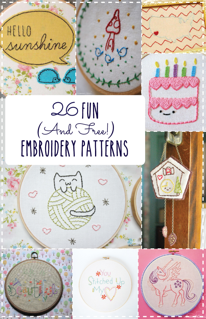 26 Fun and Free Embroidery Patterns