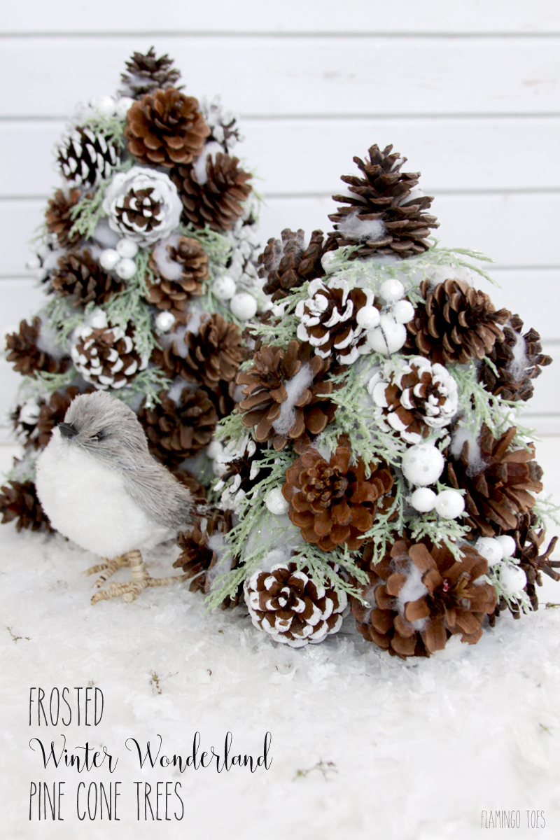 Frosted Winter Wonderland Pinecone Trees | Flamingo Toes | Bloglovin’